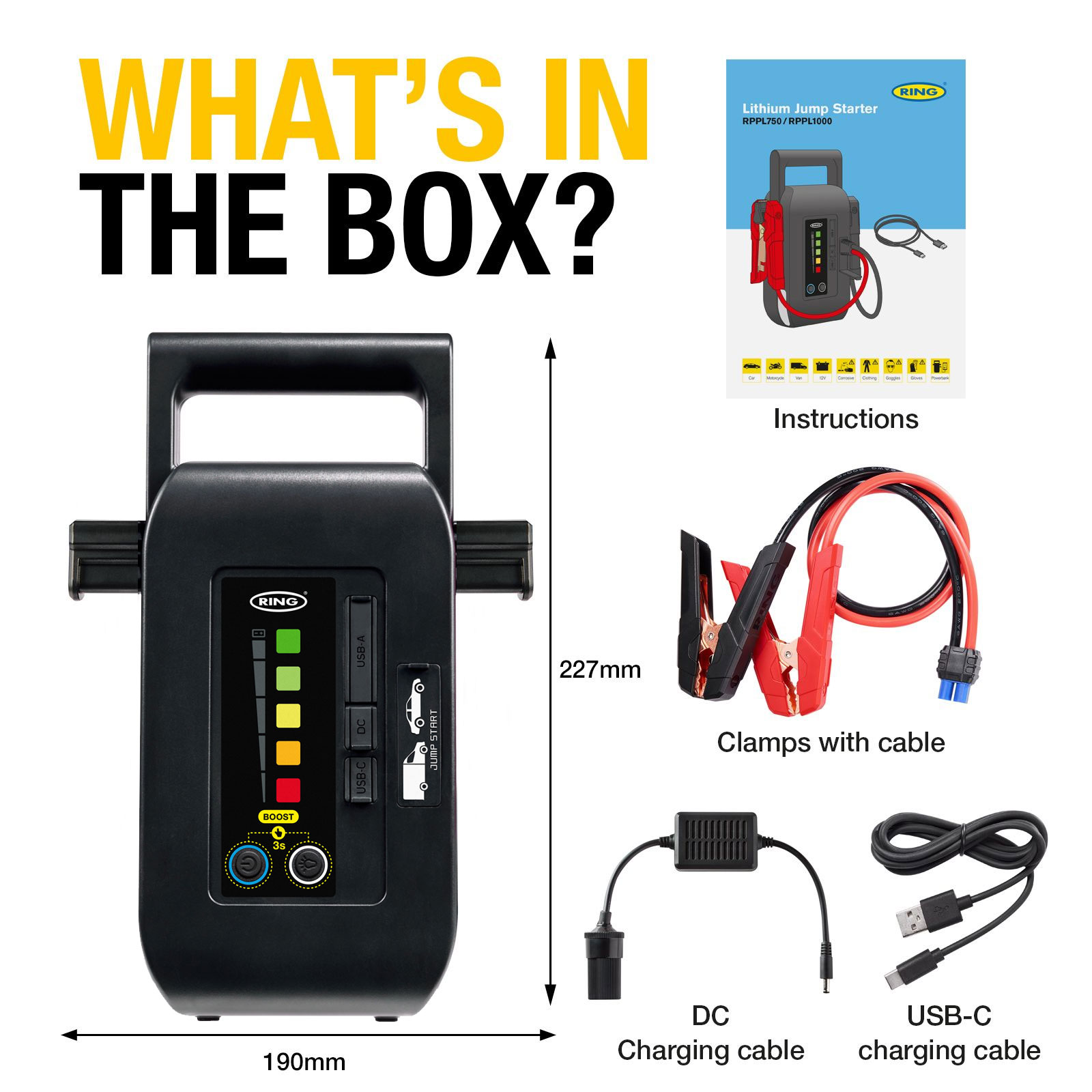 RPPL1000 PROFESSIONAL LITHIUM JUMP STARTER