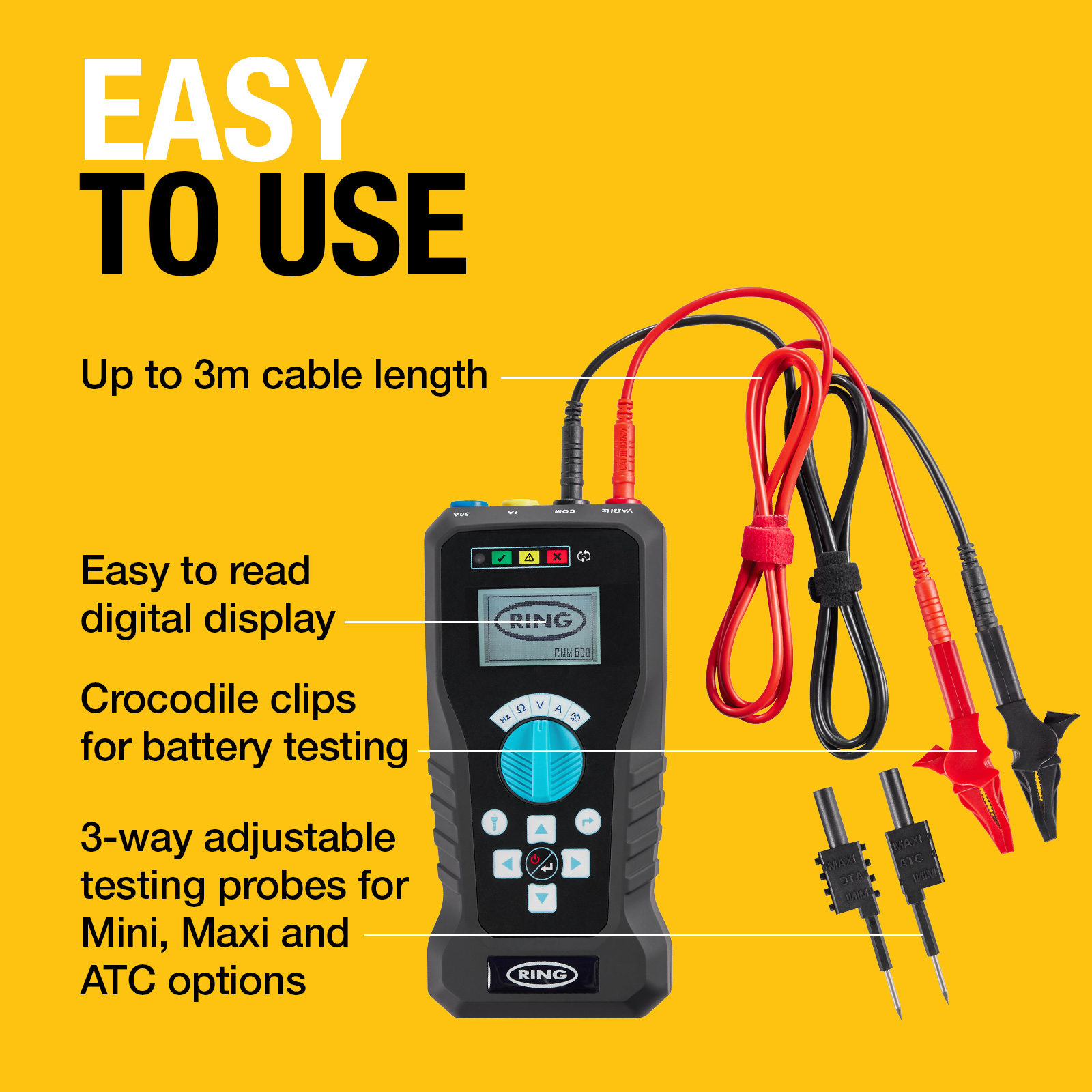 Ring Automotive - RMM600 - Multi-function Automotive Tester - 6V, 12V ...