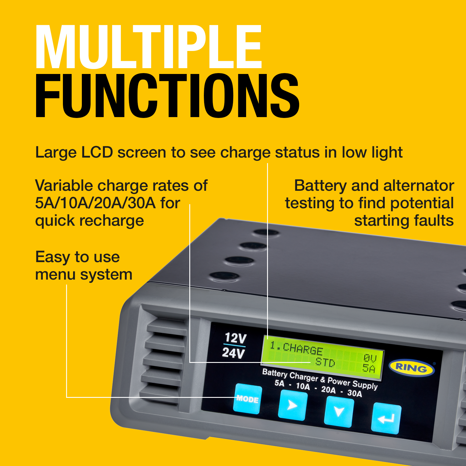 Ring Automotive, SmartChargePro 30A Battery Charger