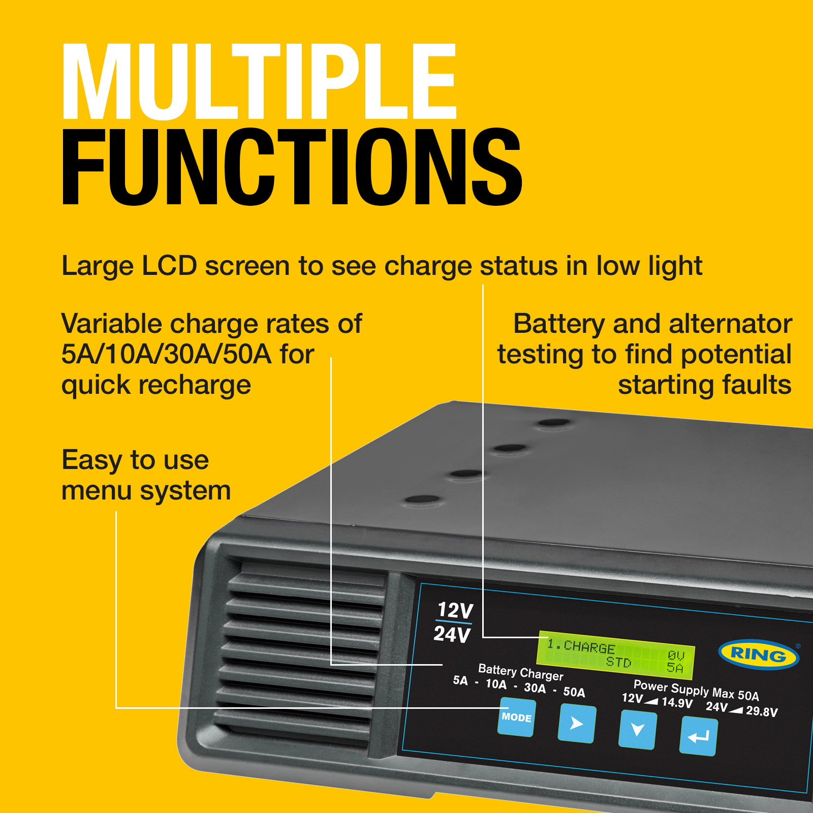 Ring Automotive - SmartCharge PRO 50A Battery Charger
