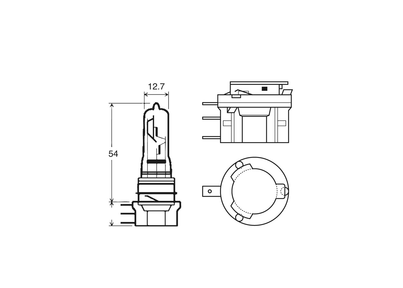R715 | 12V 55/15W H15 PGJ26T-1 Headlamp