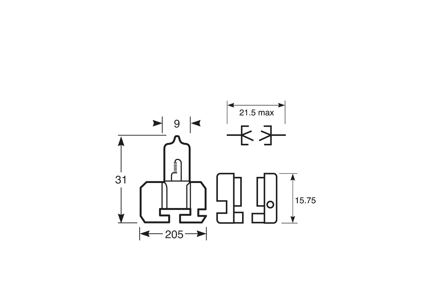 H2 Halogen Headlamp 12V 55W X511 | R479 | Ring