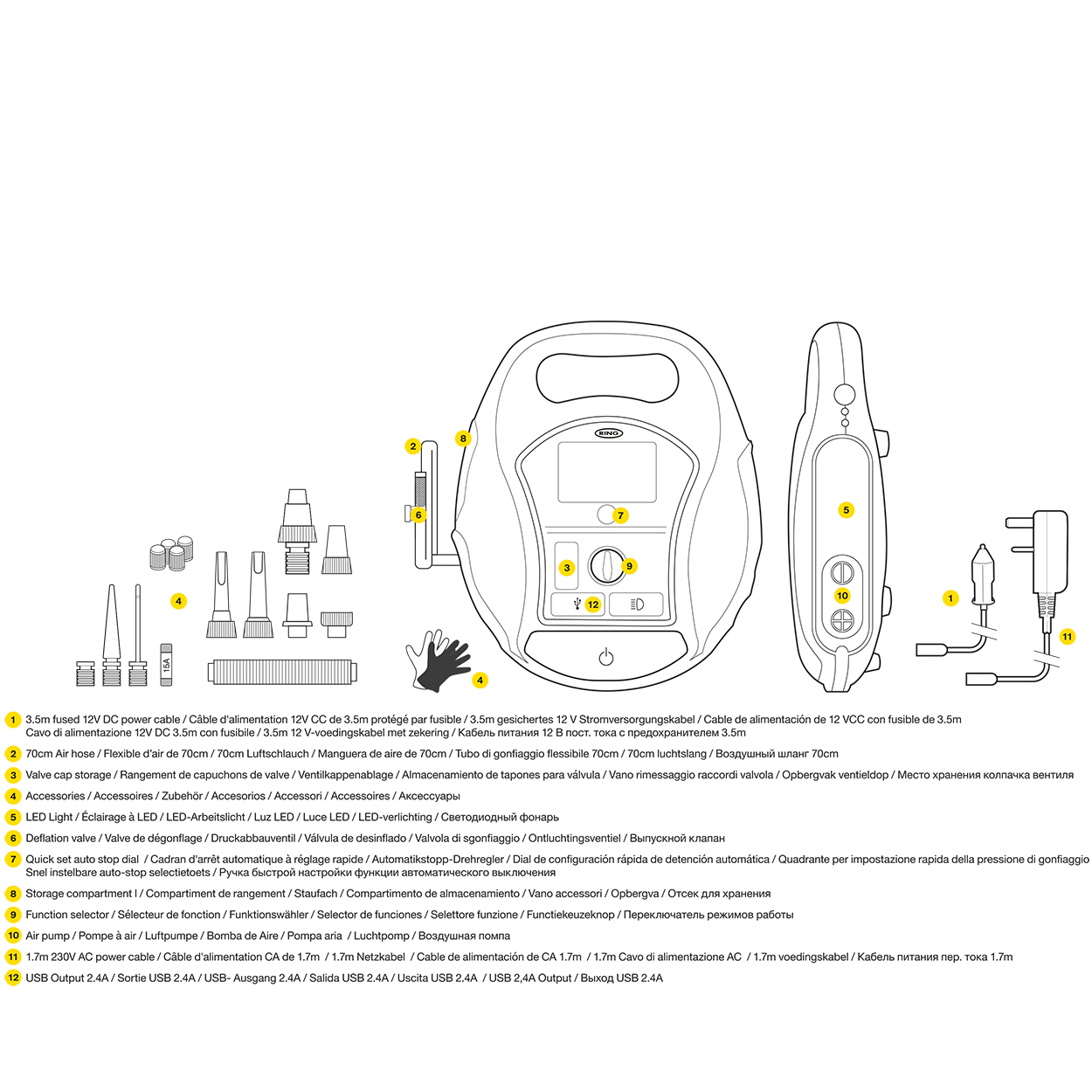 RTC6000 Cordless Tyre Inflator and Air Pump | Ring Automotive