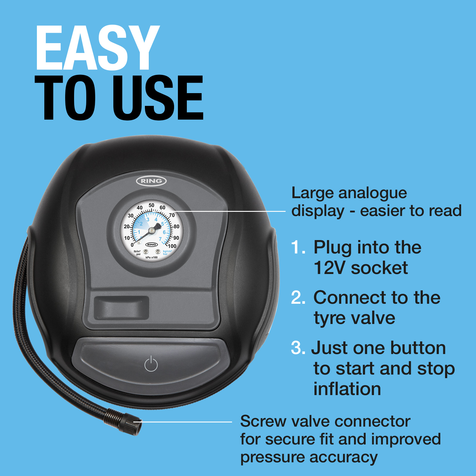 RTC200 Analogue Tyre Inflator | Ring Automotive