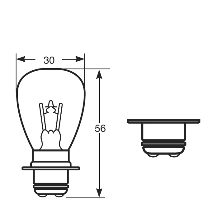 R7028 | 12V 45/40W P15D-3 Motorcycle Headlamp