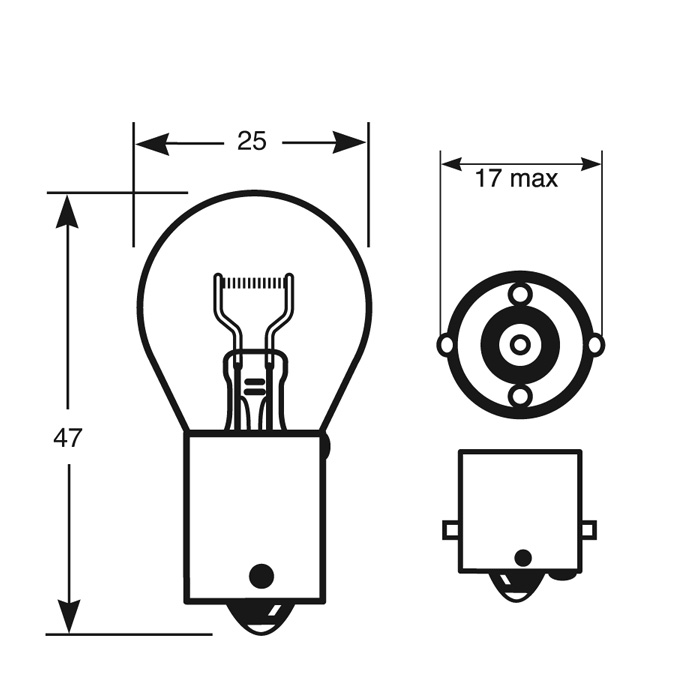12V 21W SCC BA15s Brake/Indicator/Reverse/Rear Fog bulb | R382 | Ring
